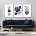 Set of 3 Downloadable Navy Blue Gold Geometric Prints Instant Download ...