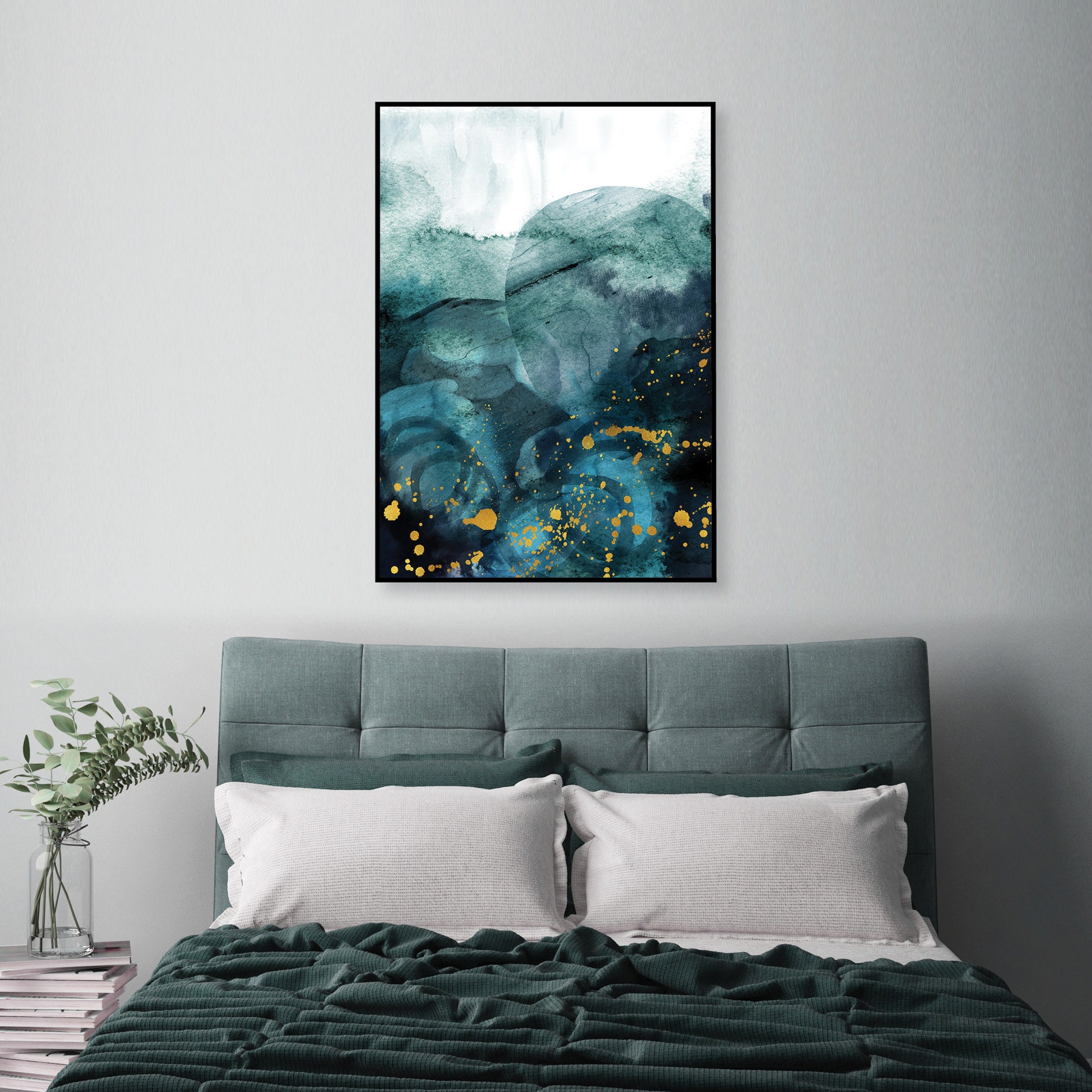 Teal Gold Downloadable Print Teal Abstract Printable Art - Etsy Australia