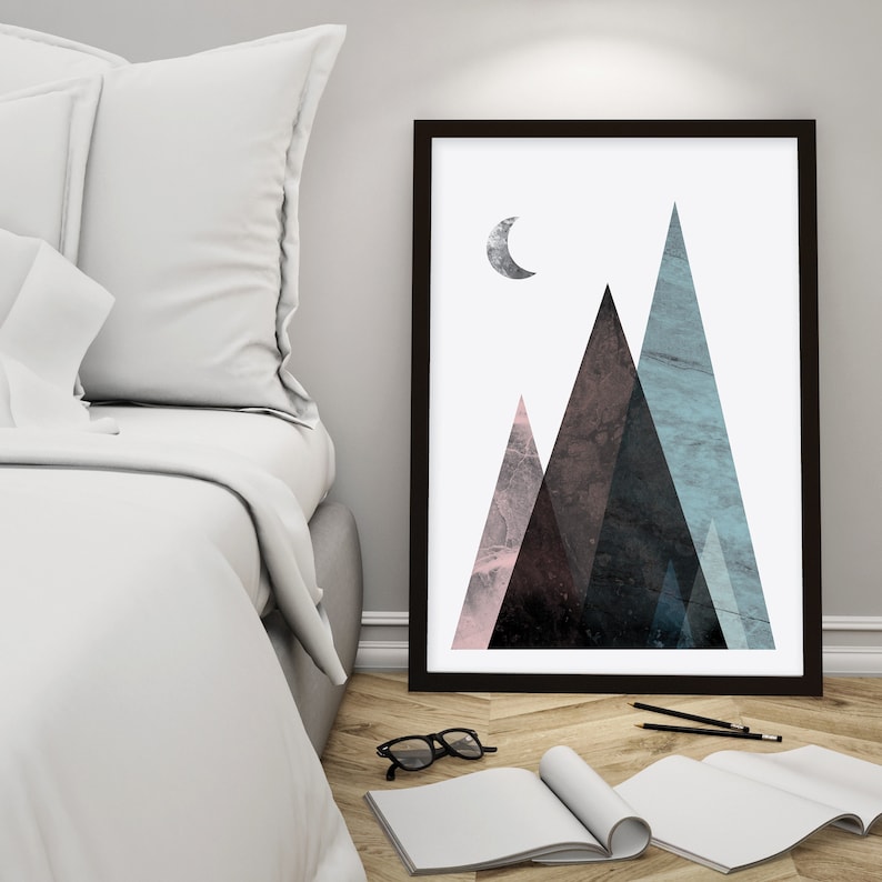 Scandinavian Minimalist Mountain Art Printable Poster Digital - Etsy