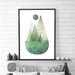 Nordic Mountain Printable Poster Green Scandinavian Mountains - Etsy