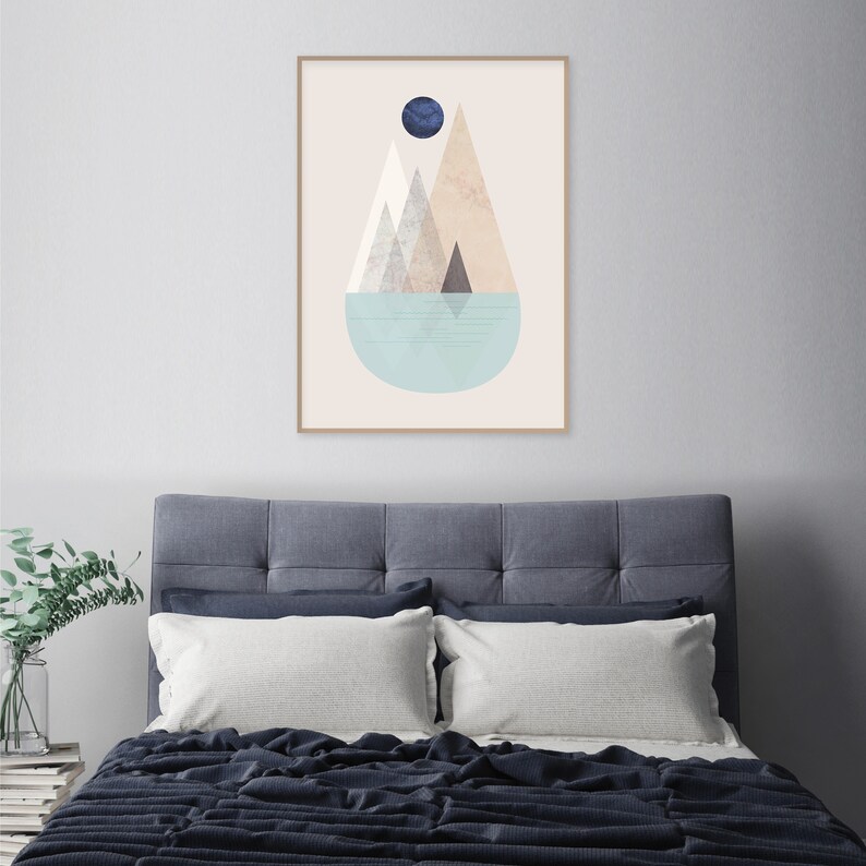 Nordic Mountain Scene Printable Art Digital Download | Etsy