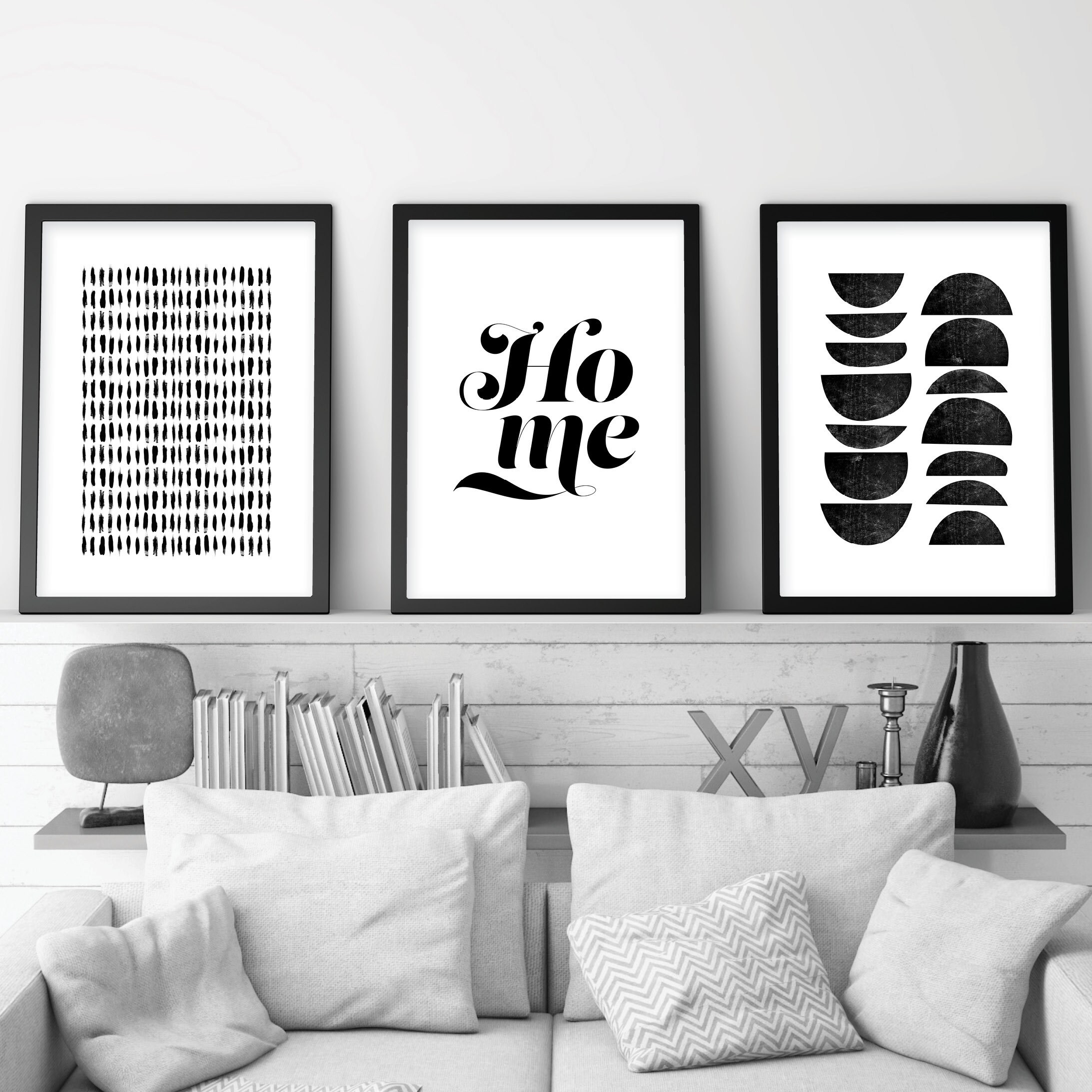 Black and White Minimalist Poster Black and White Art Set - Etsy