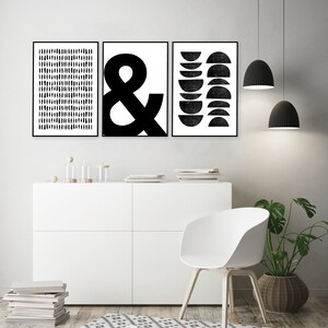 Scandi Minimalist Set of 3 Printable Posters Black and White ...