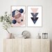 Set of 2 Printable Blush Pink Navy Blue Rose Gold Geometric - Etsy