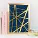 Set of 2 Printable Downloadable Geometric Prints Metallic Navy - Etsy