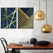 Set of 2 Printable Downloadable Geometric Prints Metallic Navy - Etsy