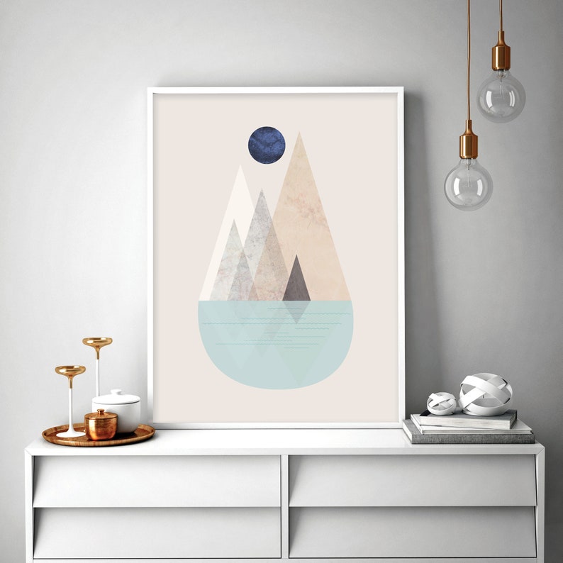 Nordic Mountain Scene Printable Art Digital Download | Etsy