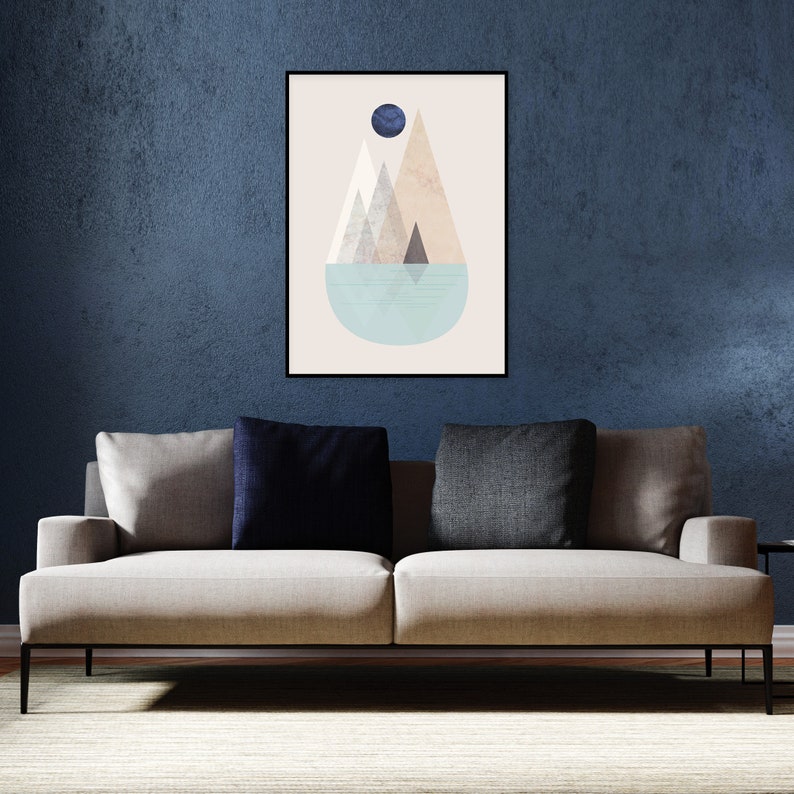 Nordic Mountain Scene Printable Art Digital Download | Etsy