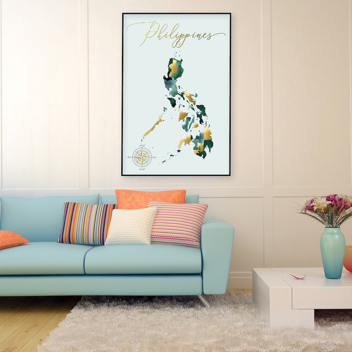Philippines Printable Map, Map of Philippines Digital Download ...