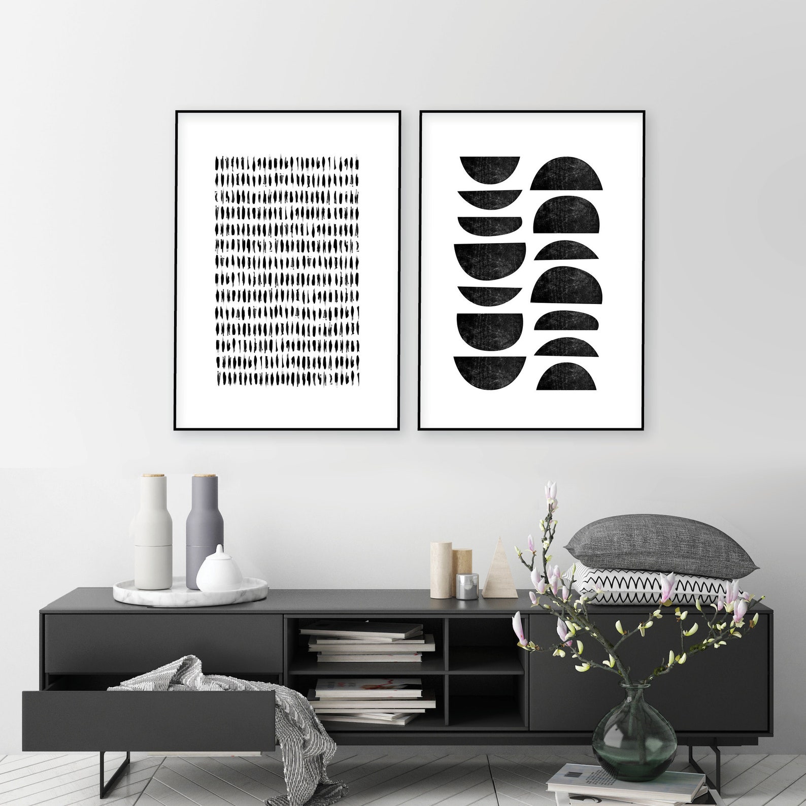 Printable Set of 2 Minimalist Posters Black and White - Etsy