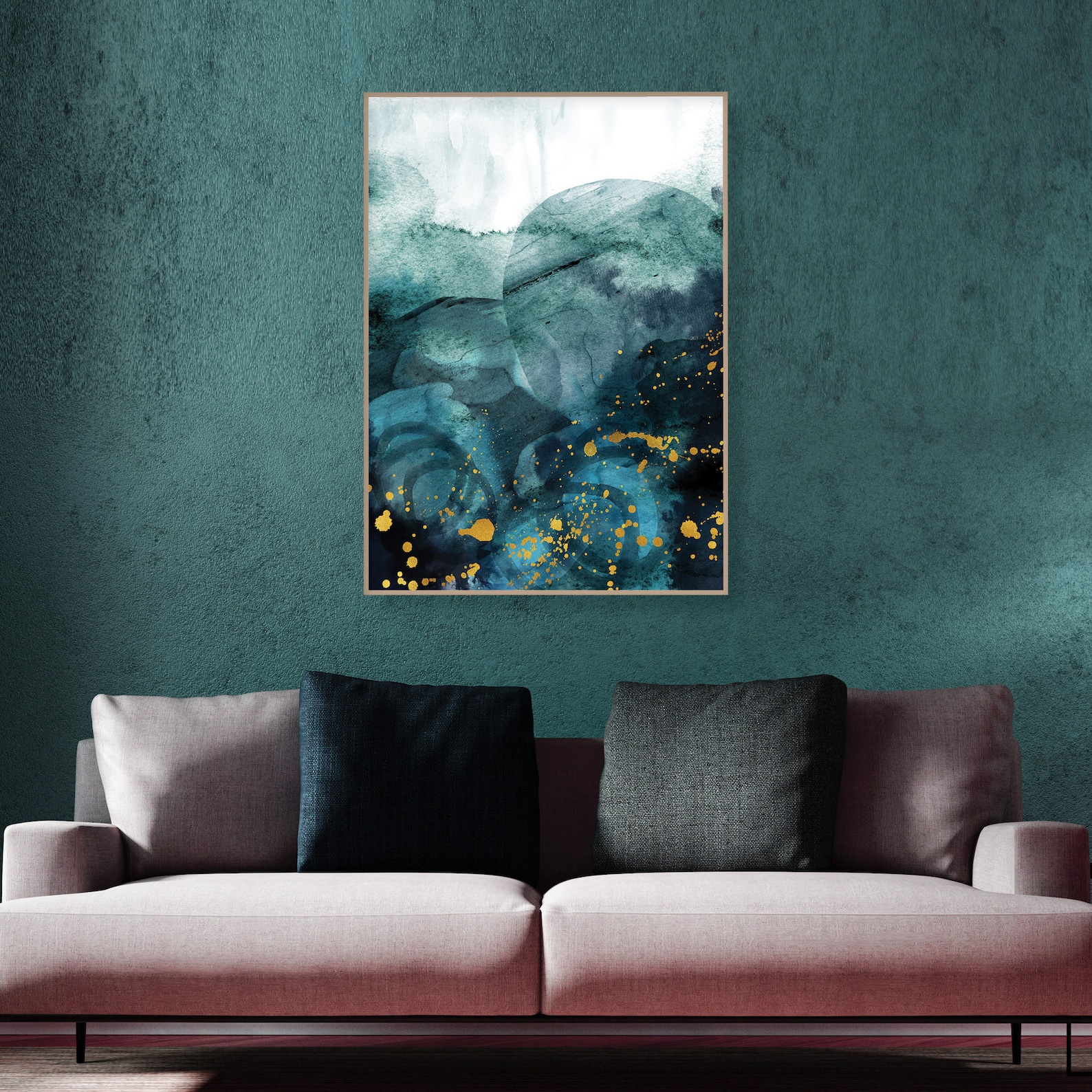 Teal Gold Downloadable Print Teal Abstract Printable Art - Etsy Australia