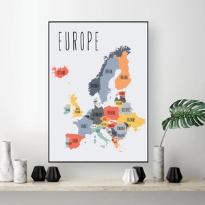Map of Europe Digital Download, Large European Map, Downloadable Europe ...