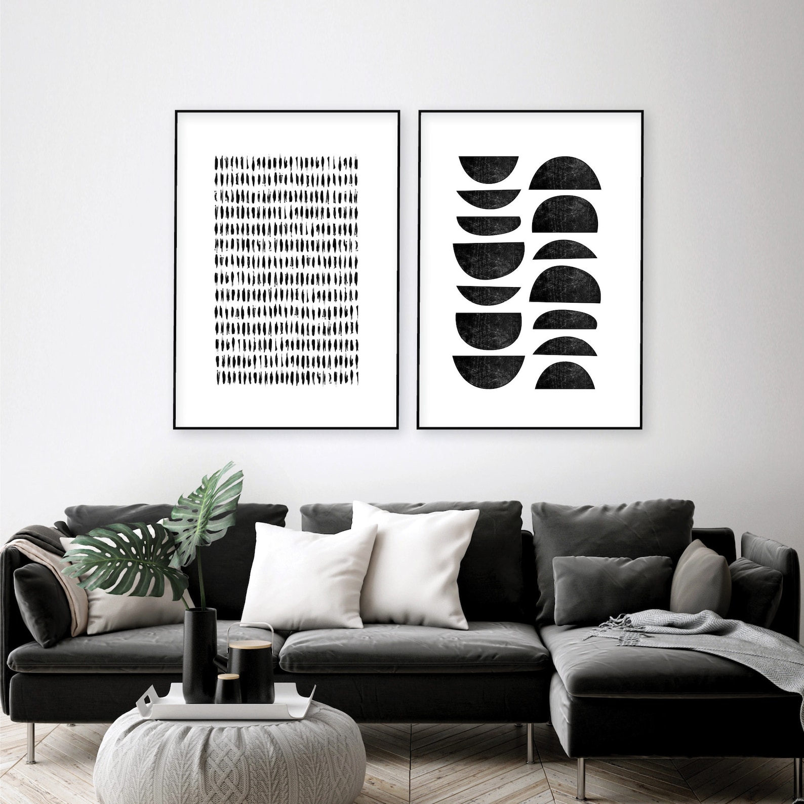 Printable Set of 2 Minimalist Posters Black and White - Etsy