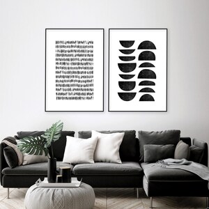 Printable Set of 2 Minimalist Posters Black and White Downloadable ...