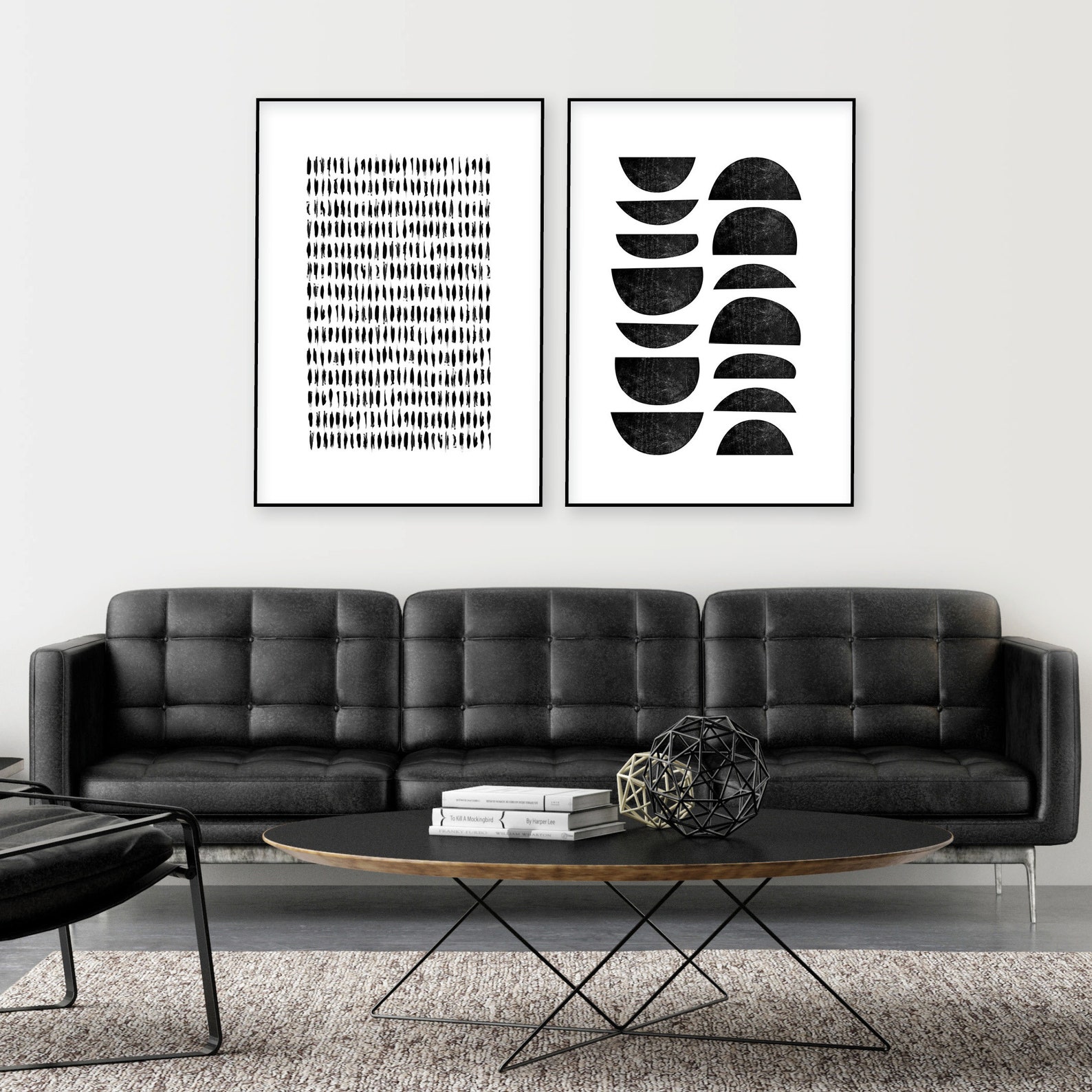 Printable Set of 2 Minimalist Posters Black and White - Etsy