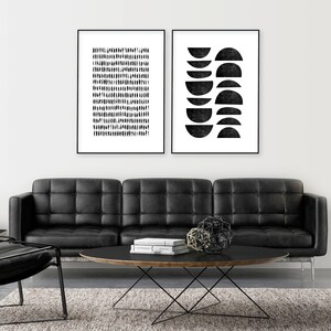 Printable Set of 2 Minimalist Posters Black and White Downloadable ...