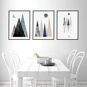 Set of 3 Downloadable Prints Instant Download of Modern Scandinavian ...