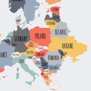 Map of Europe Digital Download, Large European Map, Downloadable Europe ...