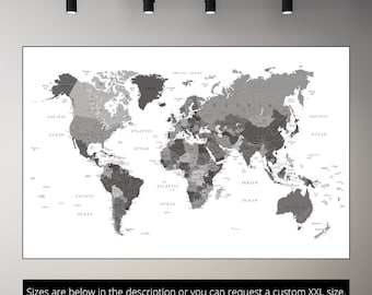 Printable World Map Poster Happy Colors Downloadable Large - Etsy Australia