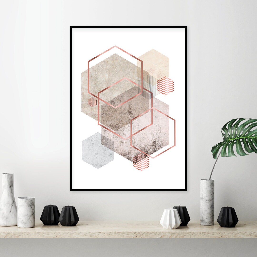 Geometric Wall Art Printable Scandinavian Geometrical Printable Poster ...