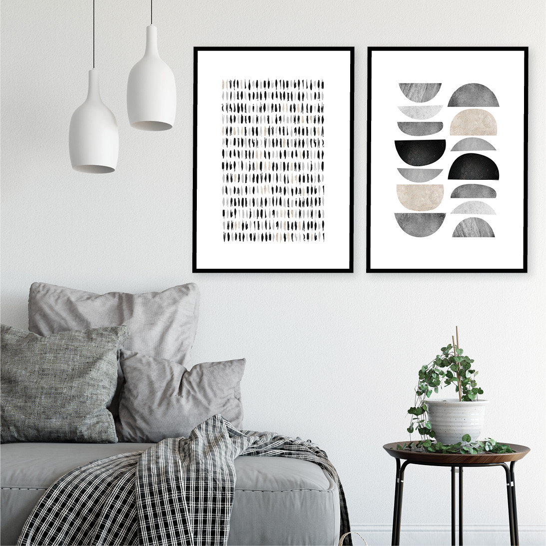 Downloadable set of 2 scandinavian prints Printable mid | Etsy