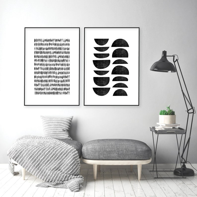 Printable Set of 2 Minimalist Posters Black and White - Etsy