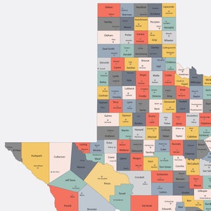Printable Texas State Map, Downloadable Texas Wall Map With Cities ...