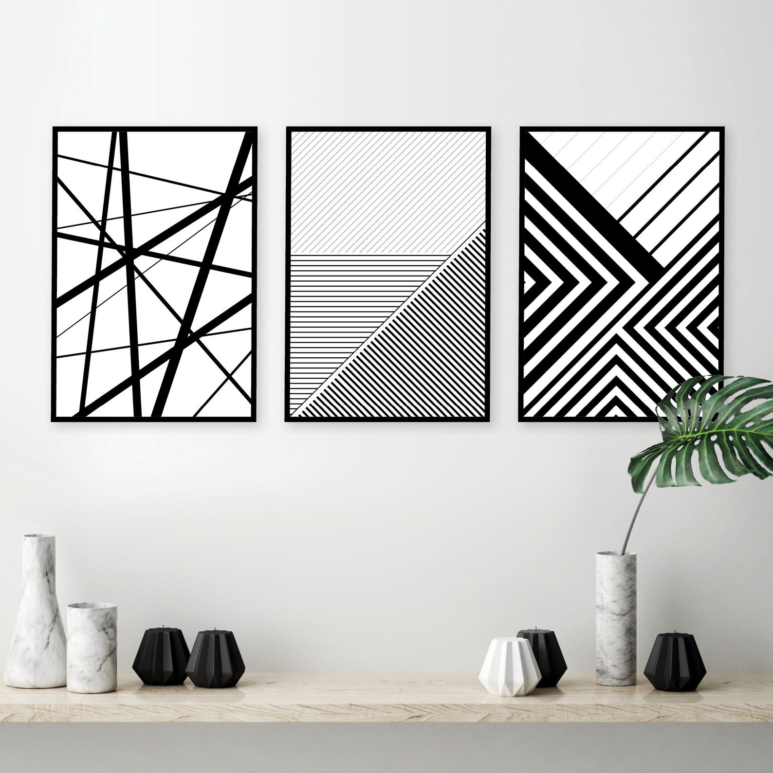 Printable Art Set of 3 Geometric Prints Set of 3 Prints | Etsy