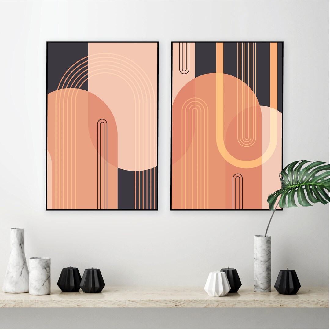 Printable Set of 2 Matching Mid Century Posters, Digital Download ...