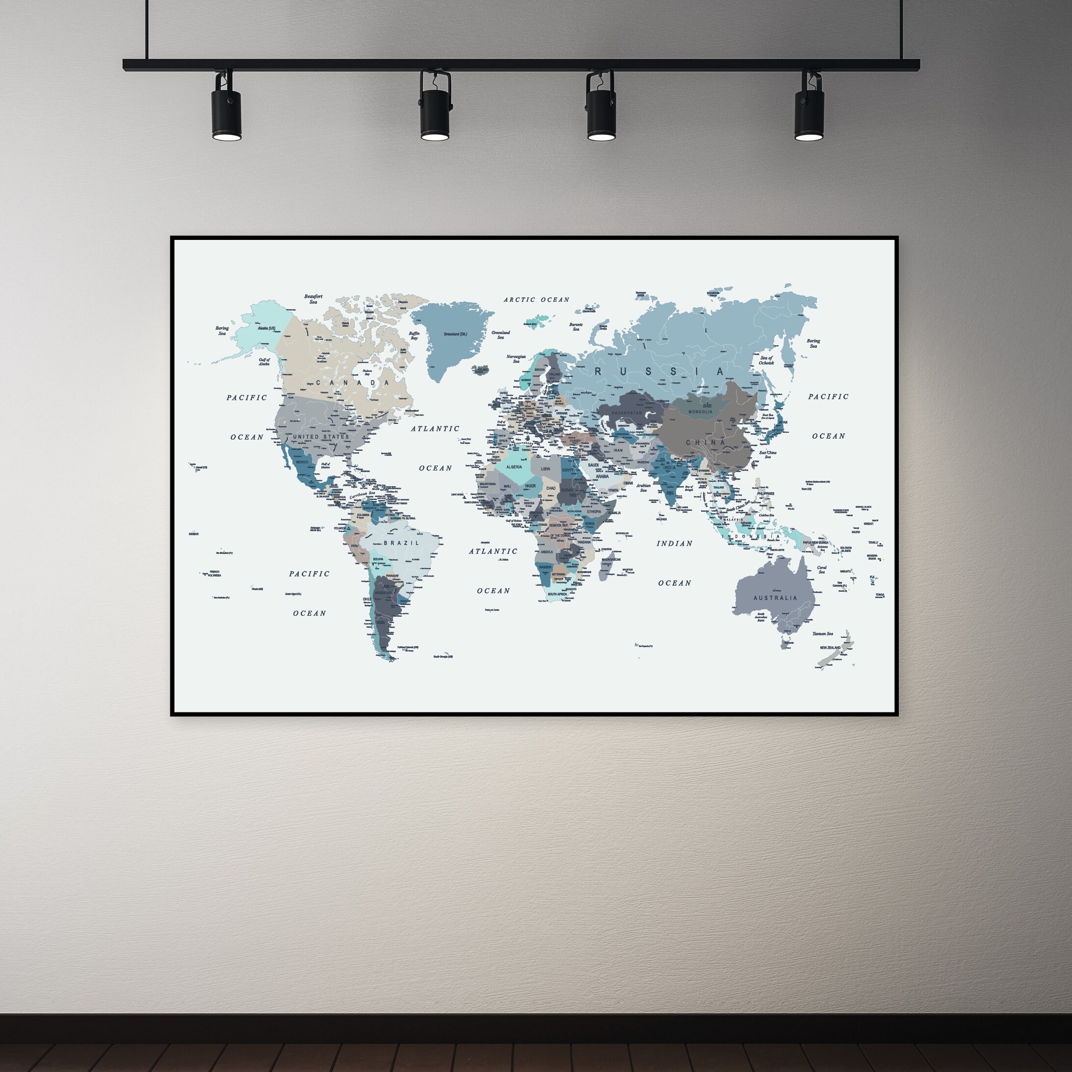 World Map Downloadable Print Neutral Tones Map of the World - Etsy Canada
