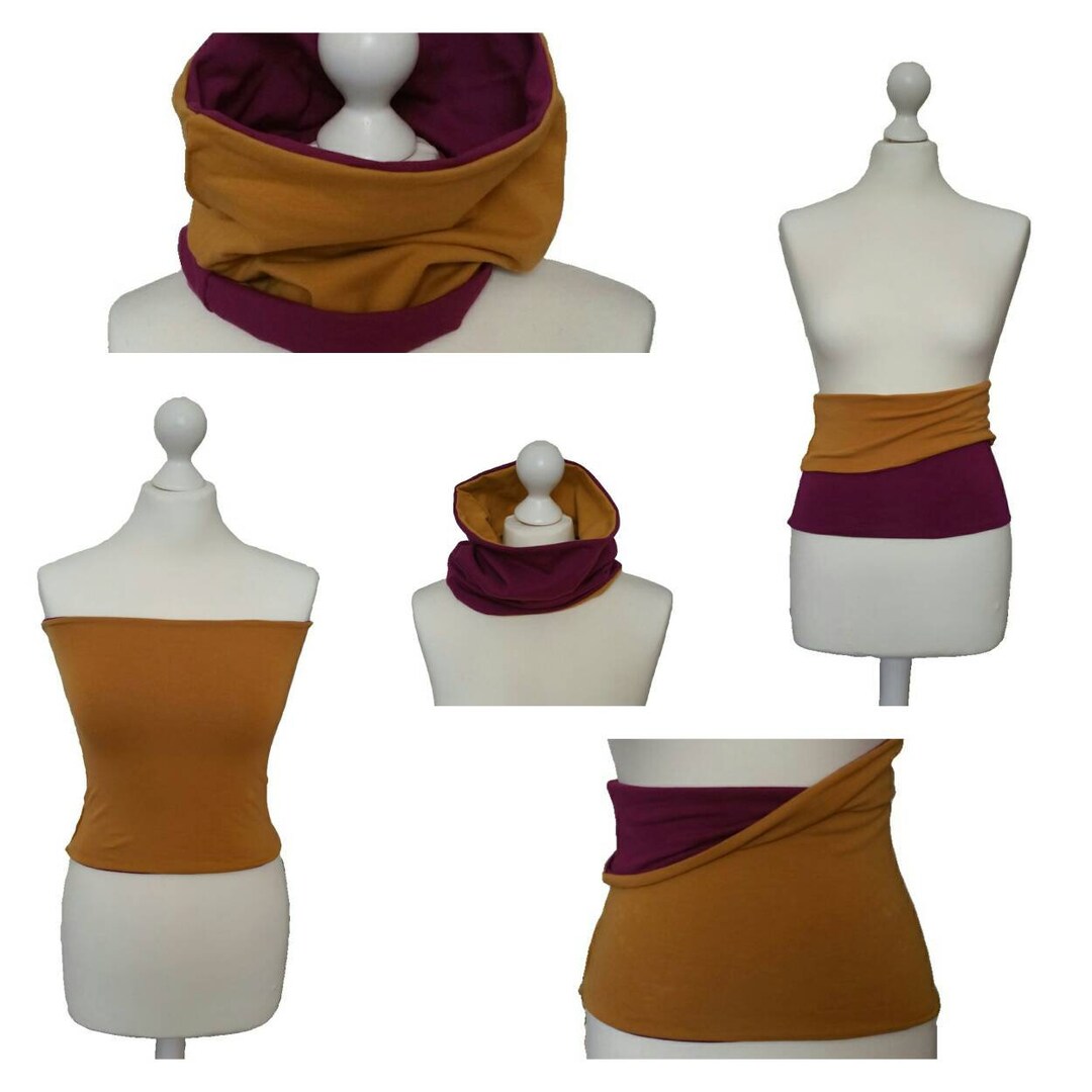 Back Warmer Haramaki Waist Warmer Double Sided Bordeaux Mustard for ...