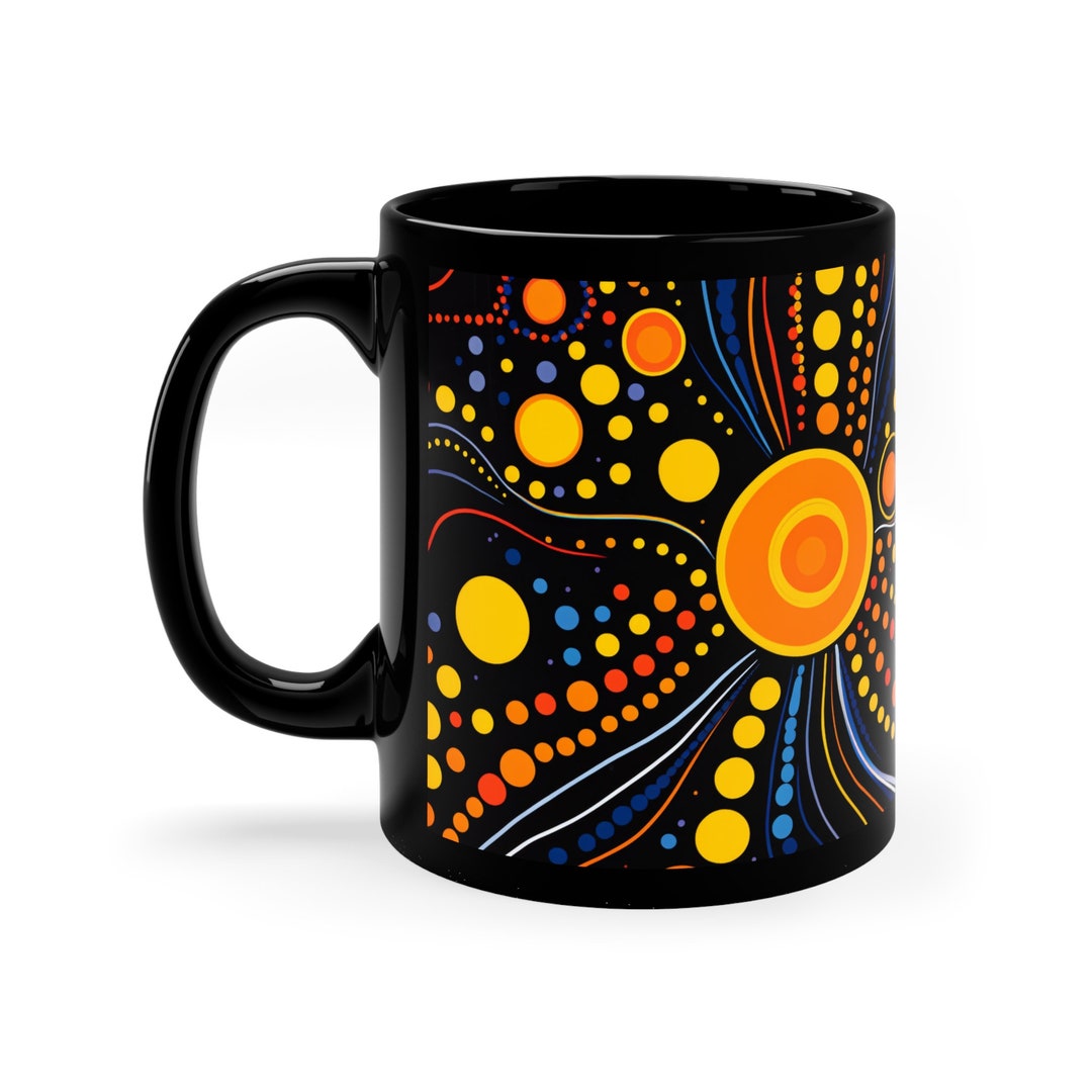 Yayoi Kusama Style Coffee Mug, Contemporary Art, Colorful Coffee Mug ...
