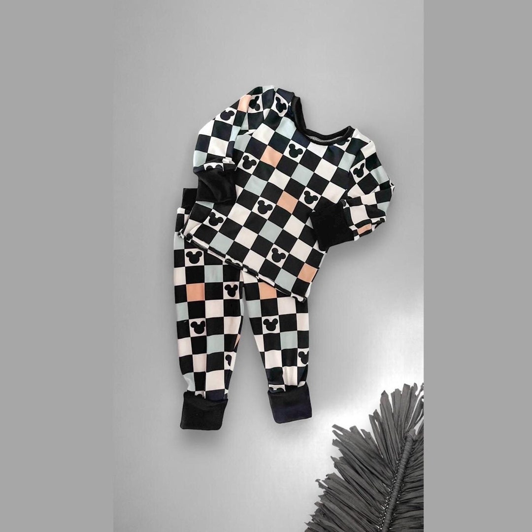 Disney Checkered Pjs, Pj Set, Disney Pajama Set, Disney Pajamas ...