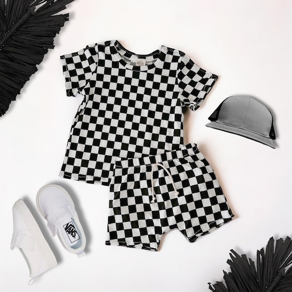 Personalized Checkered Baby Outfit - Etsy