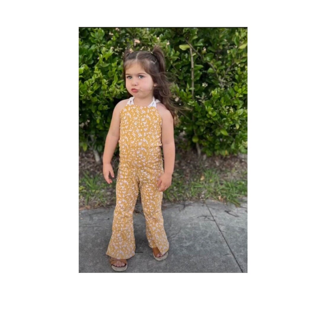 Floral Bell Bottom Romper, Bell Bottom Toddler Romper, Toddler and Baby ...
