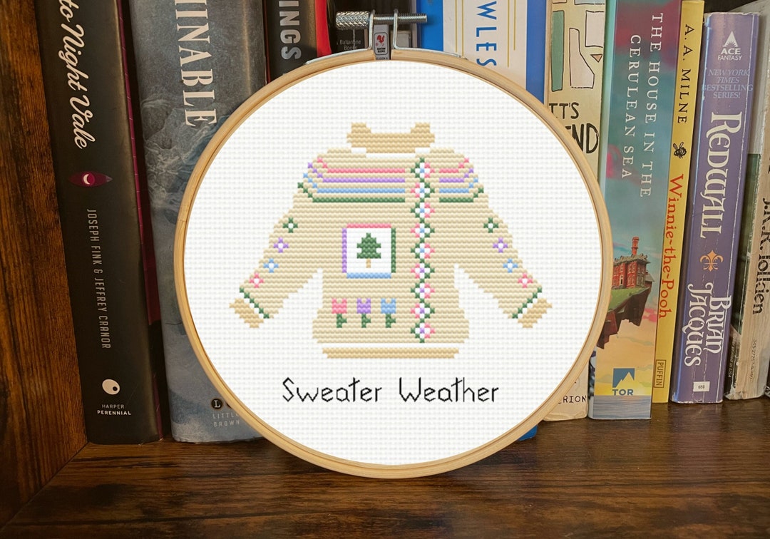 Cozy Sweater Cross Stitch Pattern - Instant PDF Download - Oversized ...