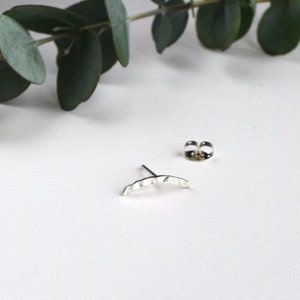 Silver Helix Stud - Hammered Finish - Recycled Eco Sterling Silver - Eclipse Curved Cartilage ...
