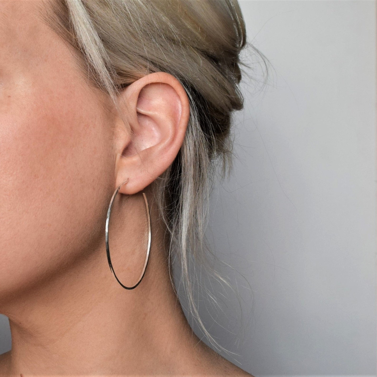 Large Silver Hoop Earrings Large Hoops Sterling Silver 925 | Etsy