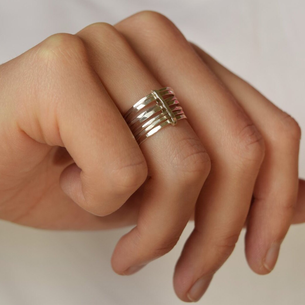 Stacking Rings Skinny Stacking Rings Silver Stacking Ring - Etsy