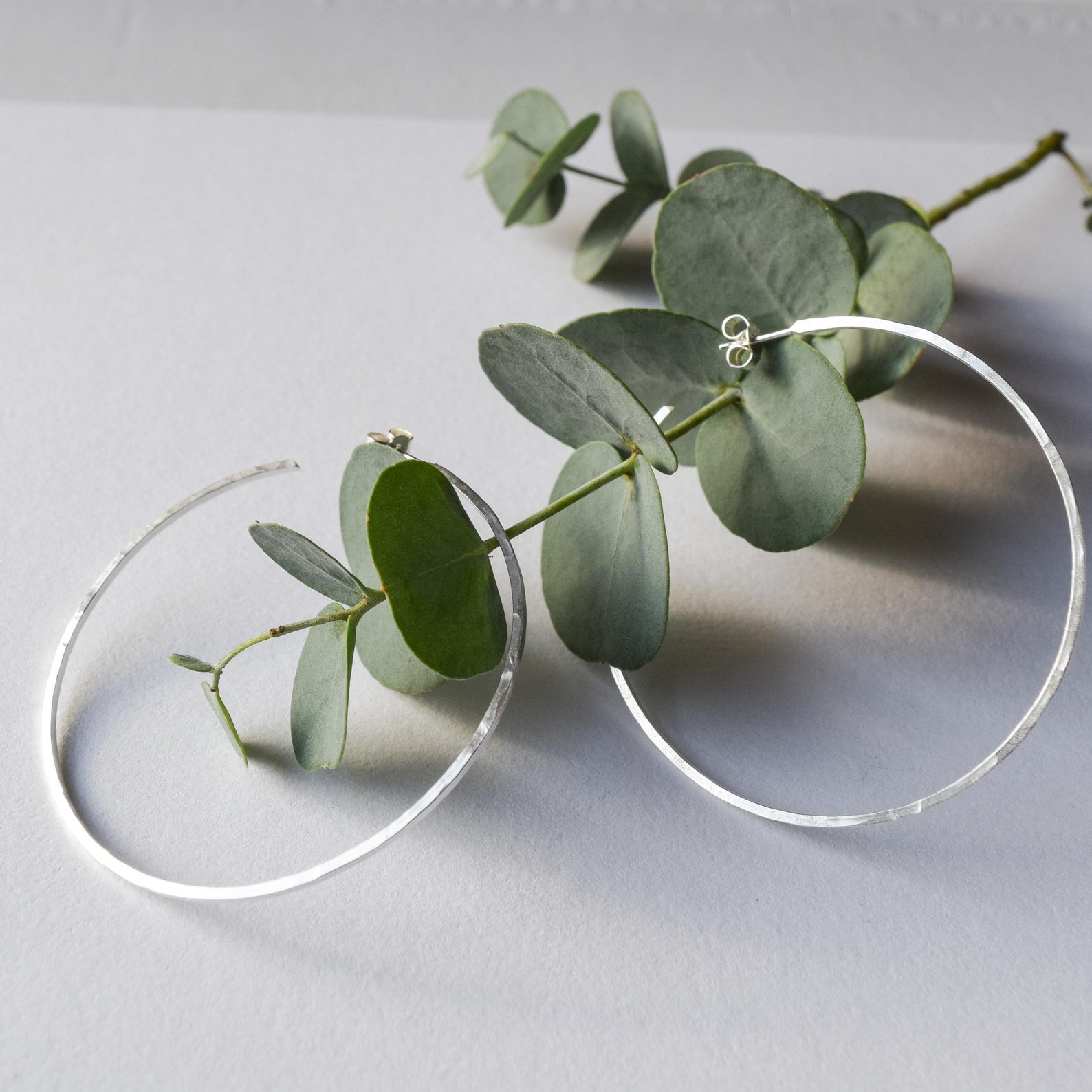 Large Silver Hoop Earrings Large Hoops Sterling Silver 925 | Etsy