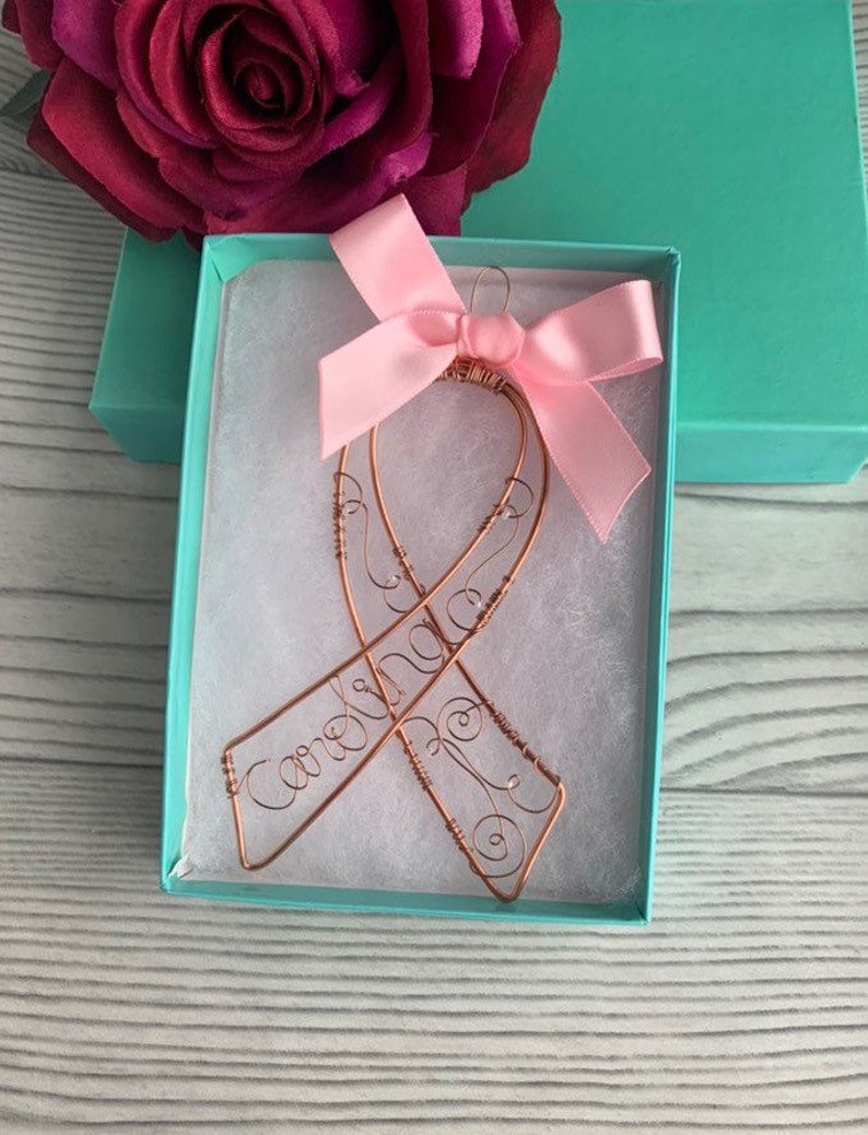 Breast Cancer Ribbon Cancer Awareness Gift Ribbon Ornament - Etsy