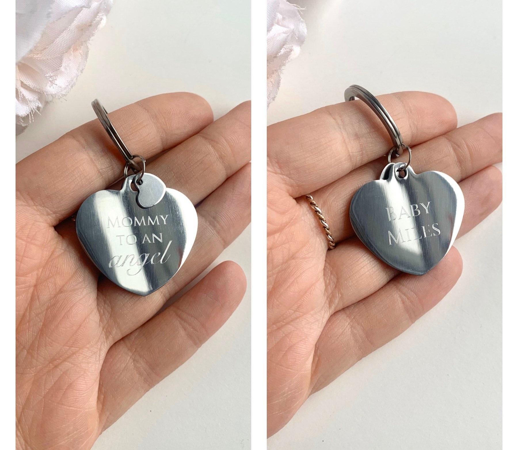 Mommy to an Angel Keychain Personalized Remembrance Keychain | Etsy