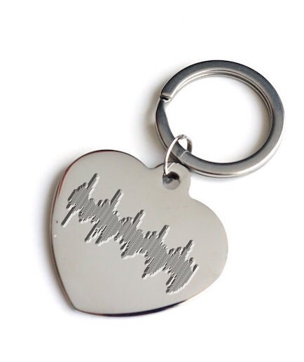 Soundwave Art Key Chain Ultrasound Key Charm Baby Sonogram | Etsy