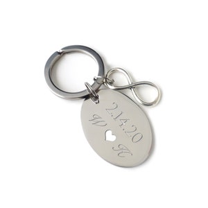 Couples Initial Key Ring Personalized Keychain With Infinity and ...