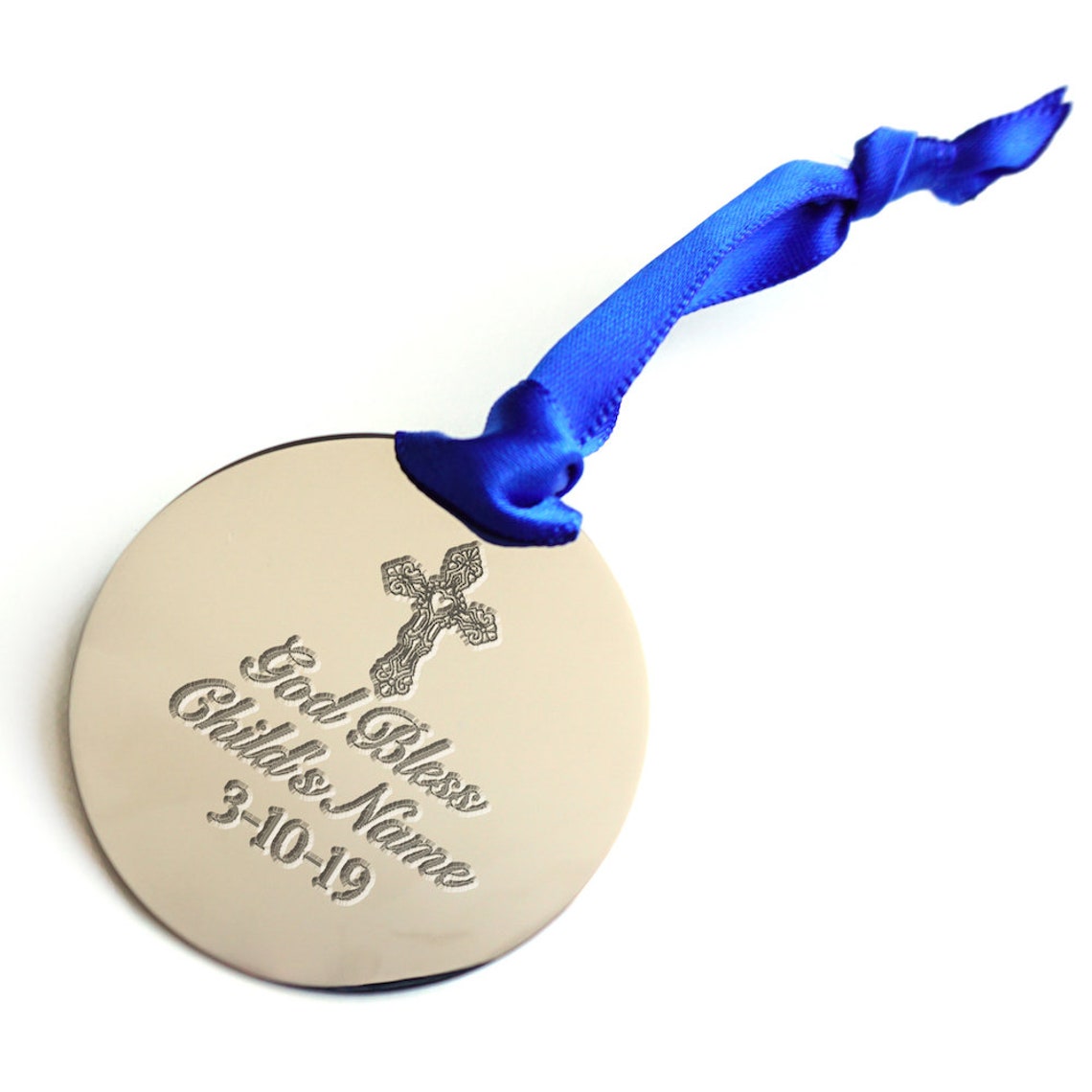 Cross for Baptism Personalized Baptism Cross Silver and Blue - Etsy