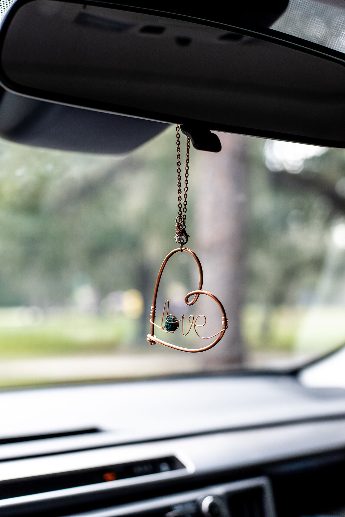 Turquoise Car Charm Copper Car Charm Lava Bead Car Essential Oil Car ...
