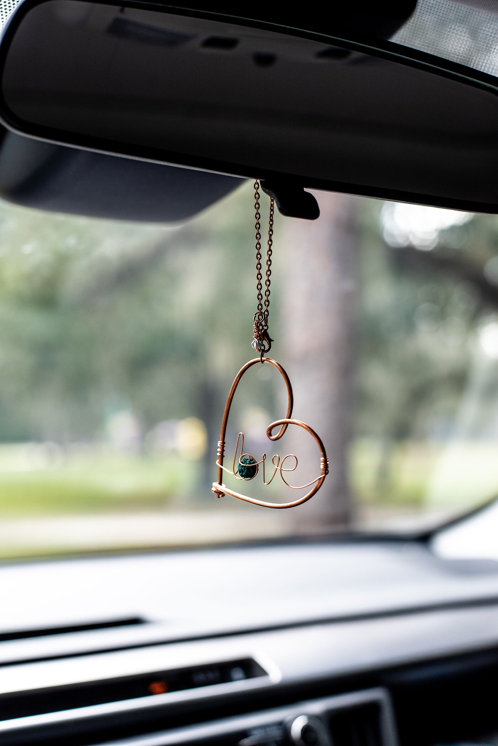 Turquoise Car Charm Copper Car Charm Lava Bead Car Essential - Etsy