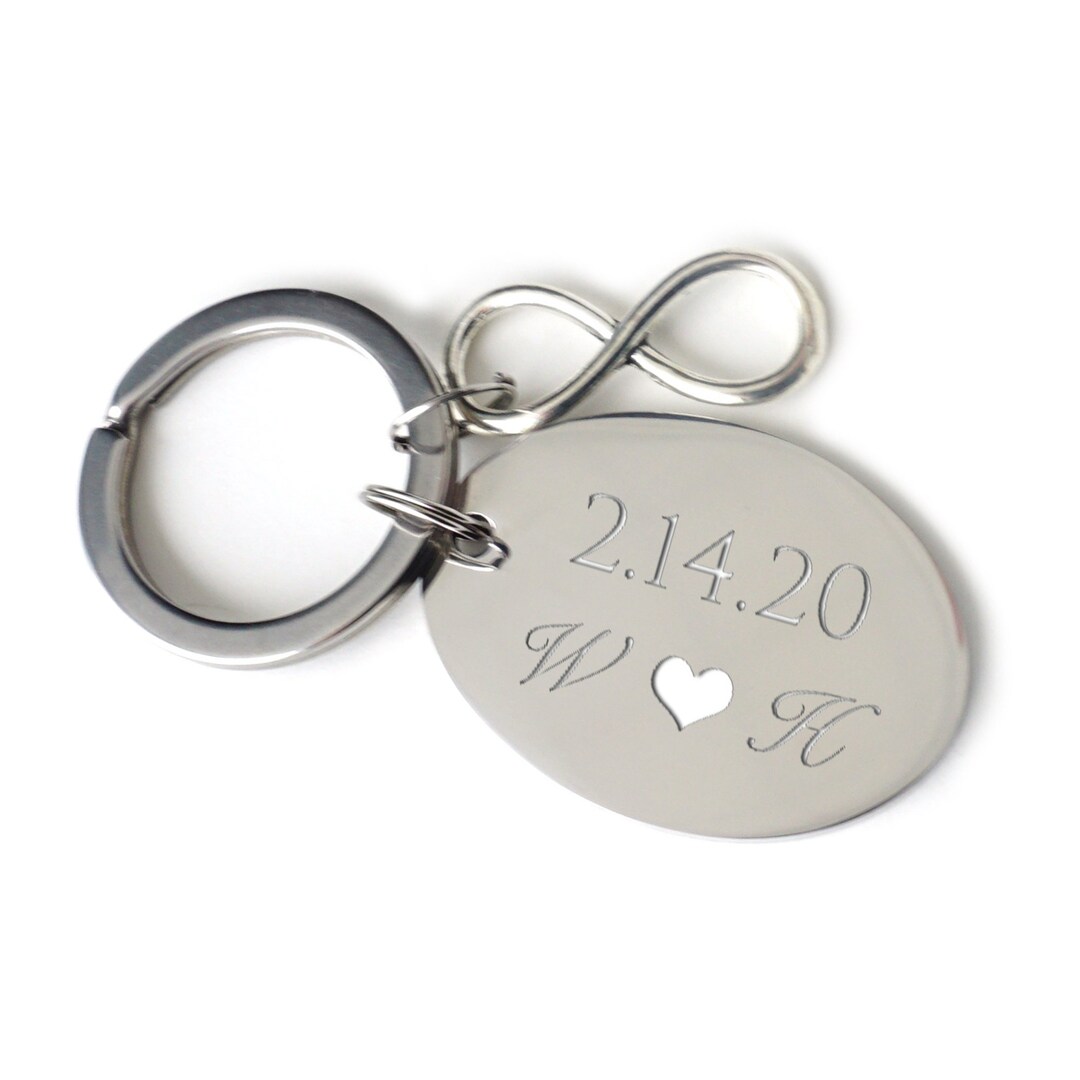 Couples Initial Key Ring Personalized Keychain With Infinity and ...