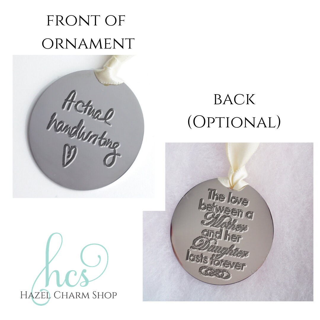 Engraved Handwriting Ornament Actual Handwriting Memorial Remembrance ...