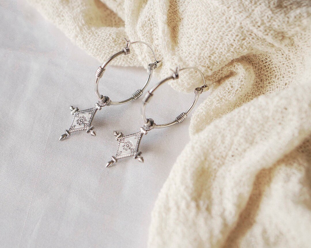 Small Tribal Hoops , THE IMANI HOOPS , Boho Hoop Earrings , Berber ...